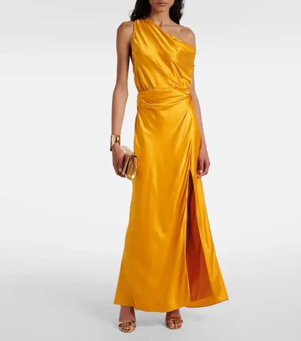 THE SEI Draped Silk Satin Gown