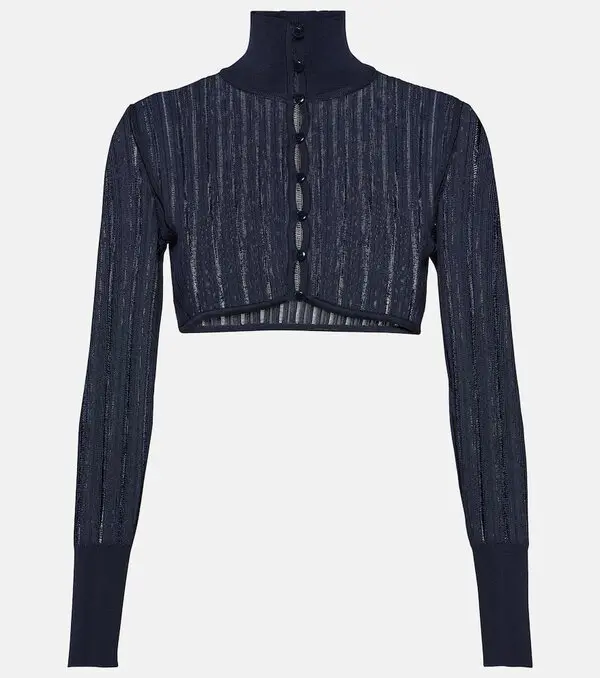 Alaïa Crinoline Cropped Cardigan - Blue