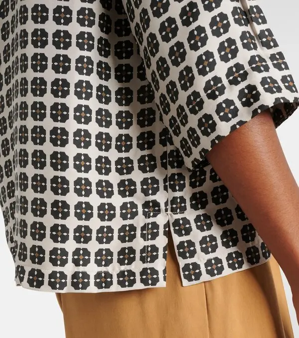 Max Mara Ribes Checked Silk Top