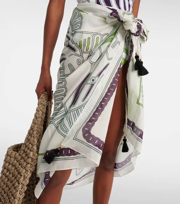 Tory Burch Printed Cotton And Silk Beach Cover-up