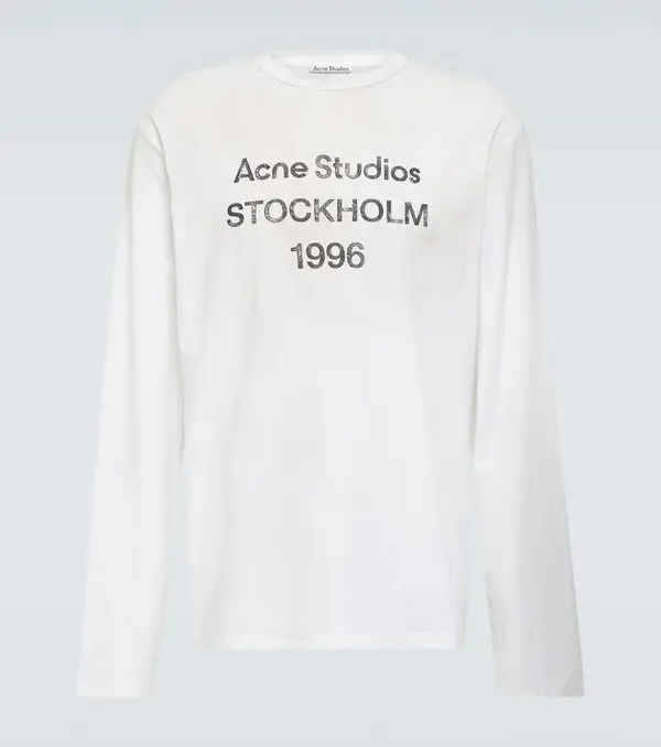 Acne Studios Logo Distressed Jersey T-shirt - White