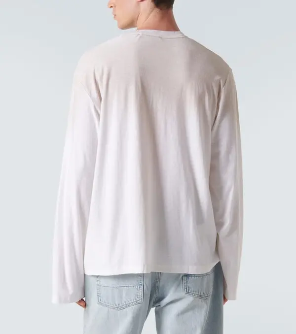 Acne Studios Logo Distressed Jersey T-shirt - White