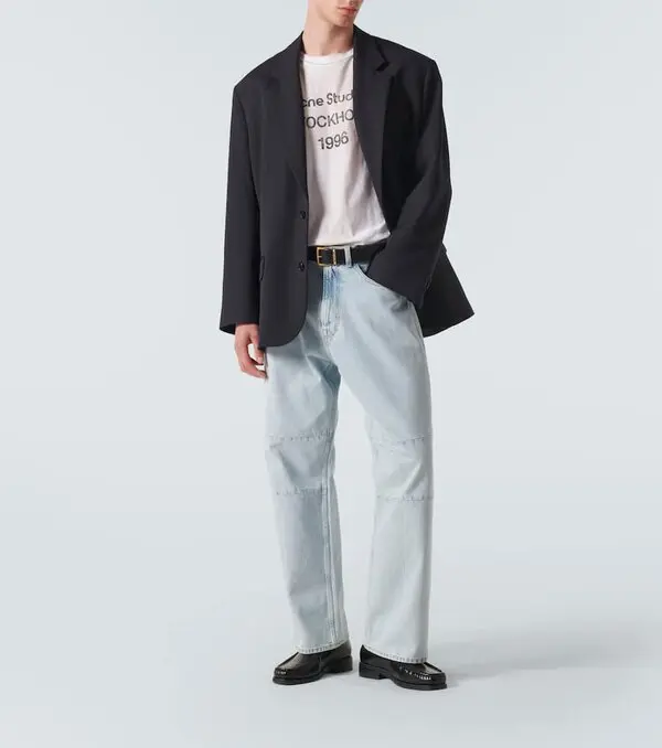 Acne Studios Logo Distressed Jersey T-shirt - White