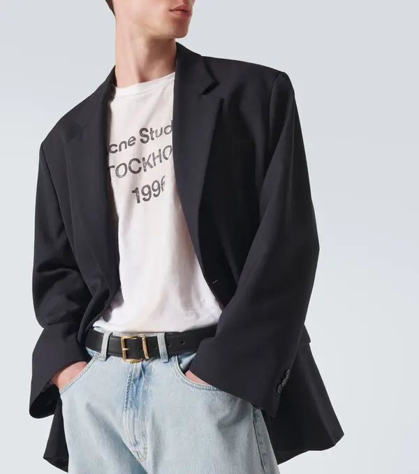 Acne Studios Logo Distressed Jersey T-shirt - White