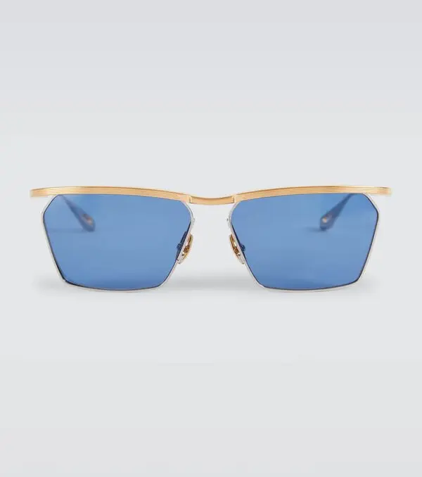 JACQUES MARIE MAGE Bresson Rectangular Sunglasses - Gold