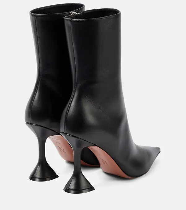 Amina Muaddi Giorgia 95 Leather Ankle Boots