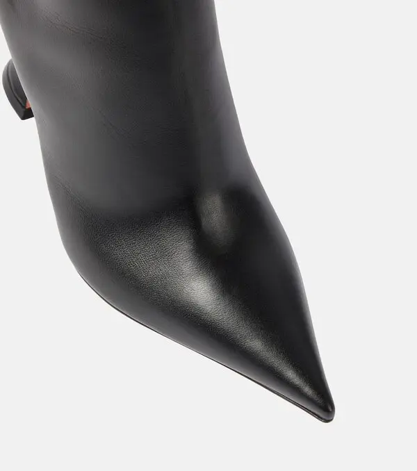 Amina Muaddi Giorgia 95 Leather Ankle Boots