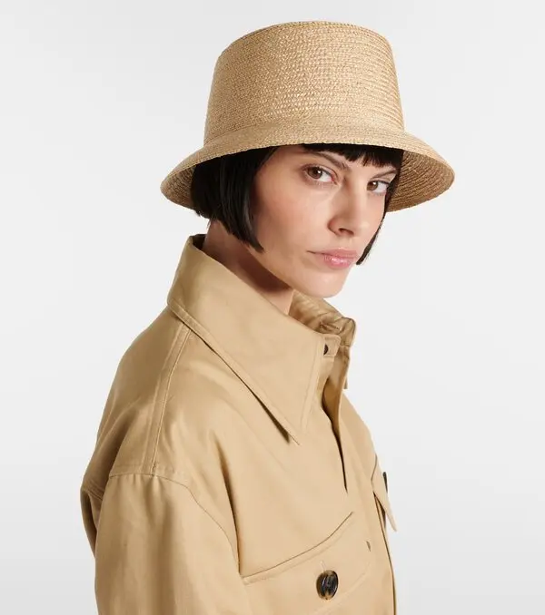 Saint Laurent Maglina Straw Bucket Hat