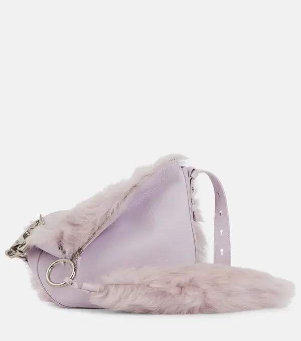 Burberry Knight Small Leather Crossbody Bag - Purple