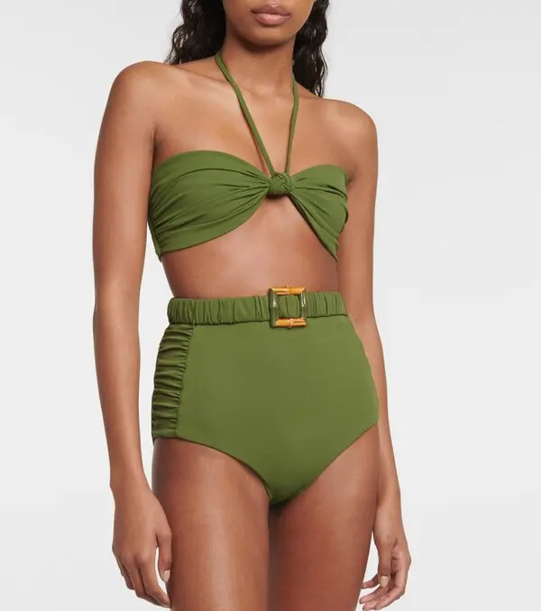 Johanna Ortiz High-rise Bikini Bottoms With Bamboo Buckle