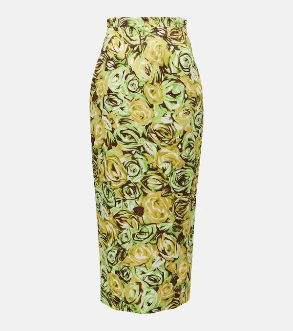 EMILIA WICKSTEAD Lorelei Floral Twill Pencil Skirt - Multicoloured