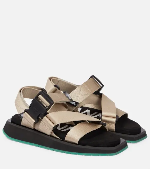 GANNI Performance Webbing Sandals - Beige