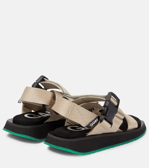 GANNI Performance Webbing Sandals - Beige