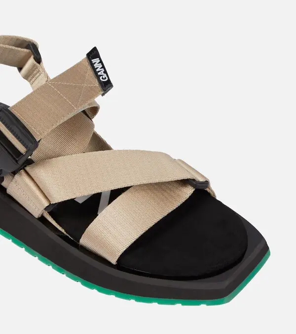 GANNI Performance Webbing Sandals - Beige
