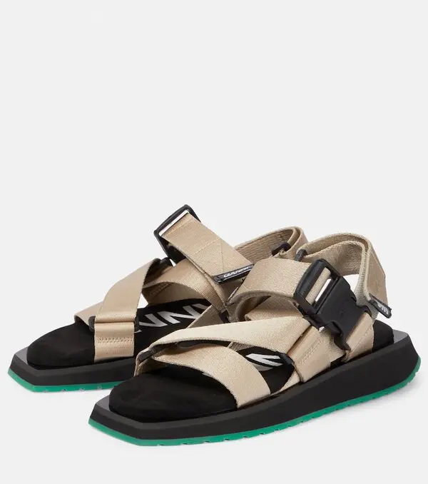 GANNI Performance Webbing Sandals - Beige