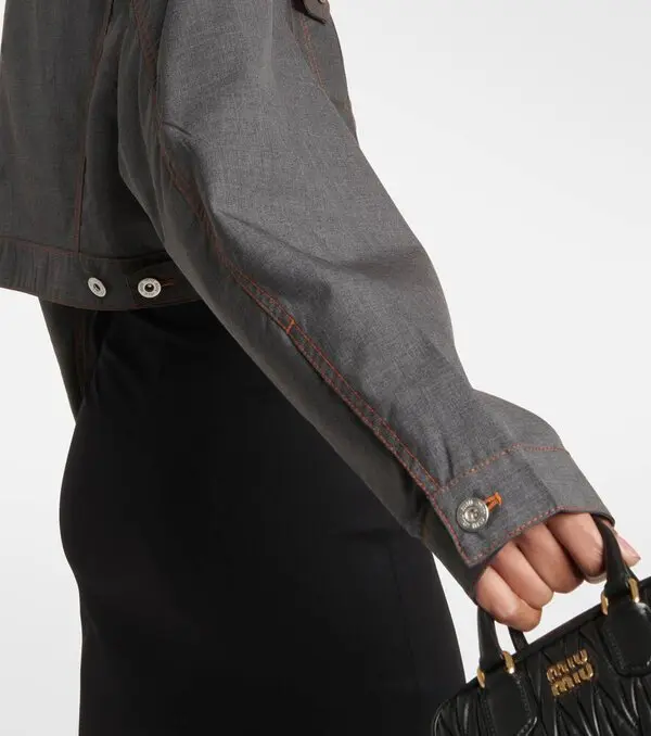 Miu Miu Cropped Virgin Wool Jacket