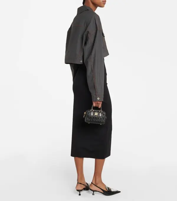 Miu Miu Cropped Virgin Wool Jacket