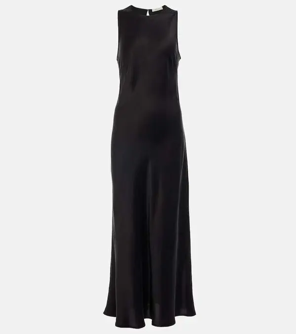 Asceno Valencia Silk Twill Maxi Dress
