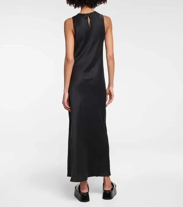 Asceno Valencia Silk Twill Maxi Dress