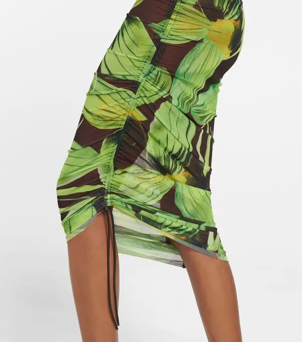 LOUISA BALLOU Heatwave Printed Mesh Midi Dress - Multicoloured