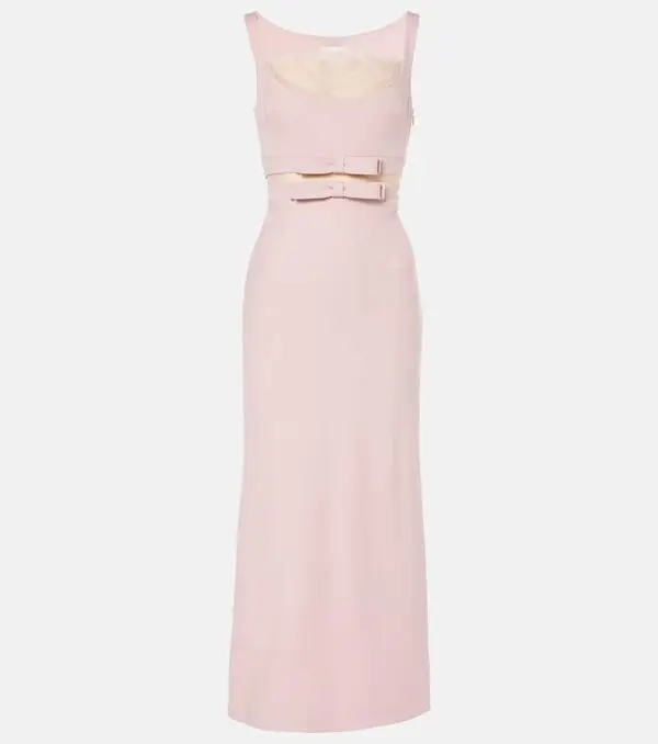 Giambattista Valli Bow-detail Crepe Midi Dress - Pink