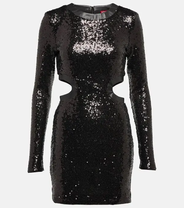 Staud Dolce Sequined Minidress - Black