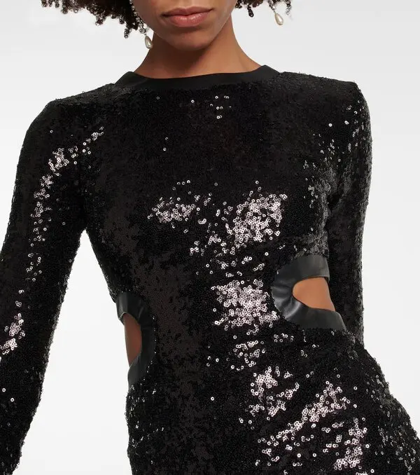 Staud Dolce Sequined Minidress - Black