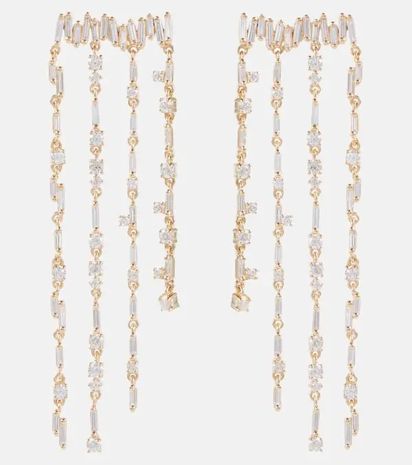 SUZANNE KALAN 18kt Fringe Earrings With Diamonds - Gold