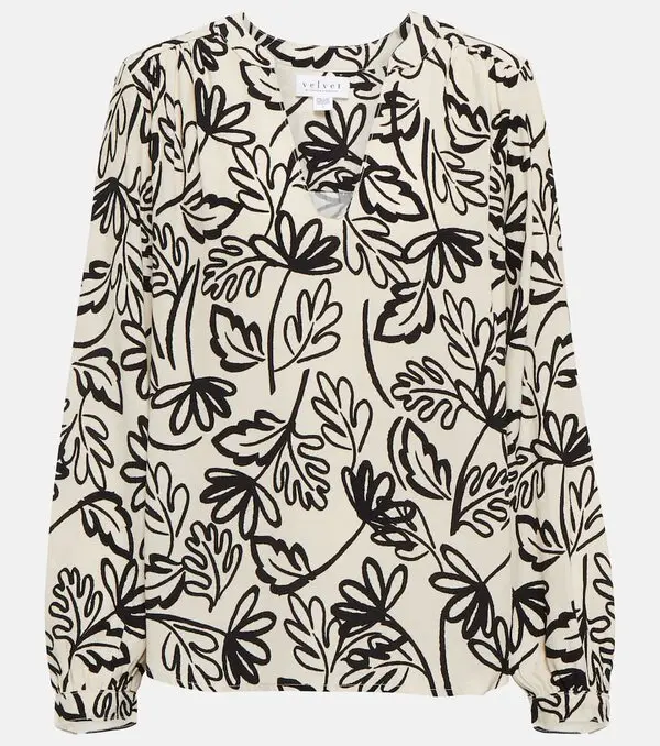 Velvet By Graham & Spencer Printed Crepe Blouse