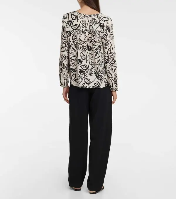 Velvet By Graham & Spencer Printed Crepe Blouse