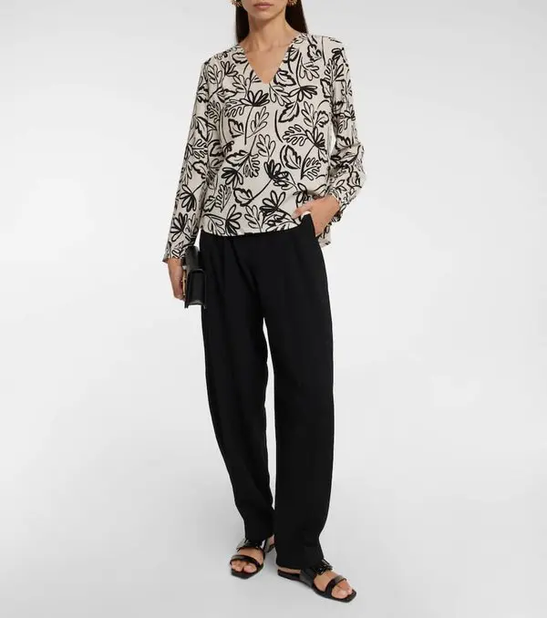 Velvet By Graham & Spencer Printed Crepe Blouse
