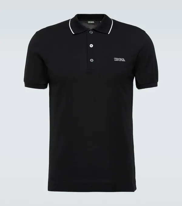 Zegna Cotton-blend Polo Shirt - Black