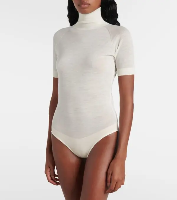 Alaïa Turtleneck Wool Bodysuit