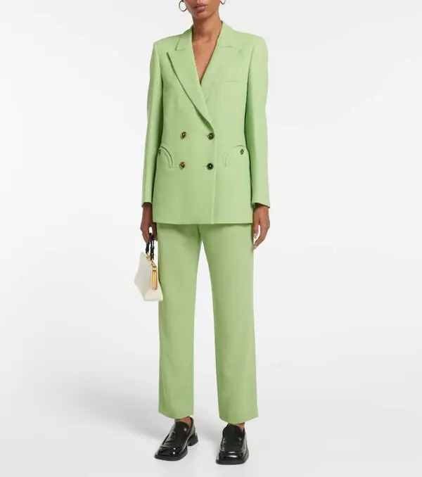 BLAZÉ MILANO High-rise Straight Virgin Wool Pants