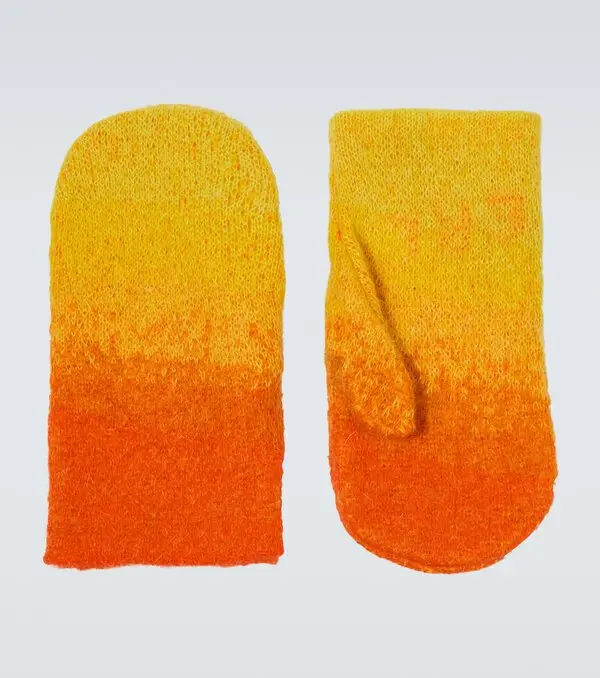 ERL Gradient Mohair-blend Mittens - Orange
