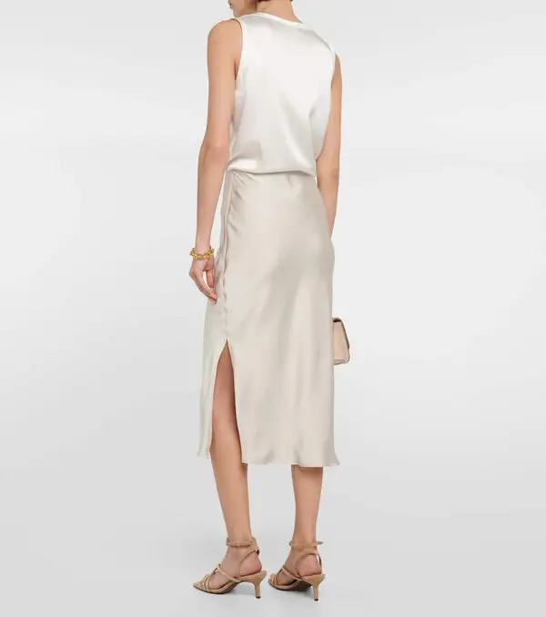 Brunello Cucinelli Satin Midi Skirt