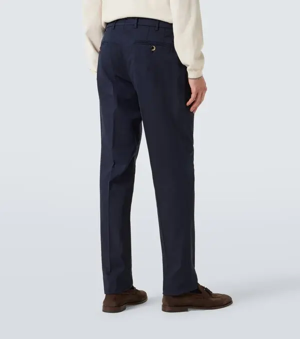 Brunello Cucinelli Cotton-blend Slim Trousers