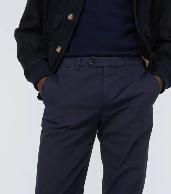 Brunello Cucinelli Cotton-blend Slim Trousers