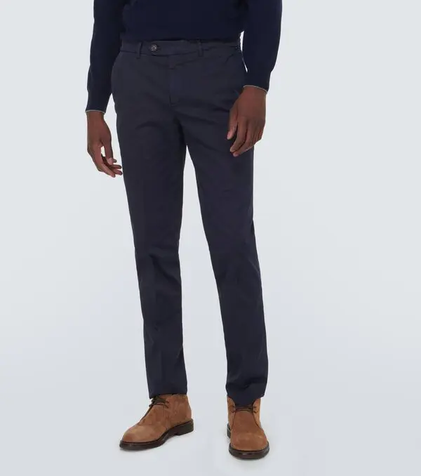 Brunello Cucinelli Cotton-blend Slim Trousers