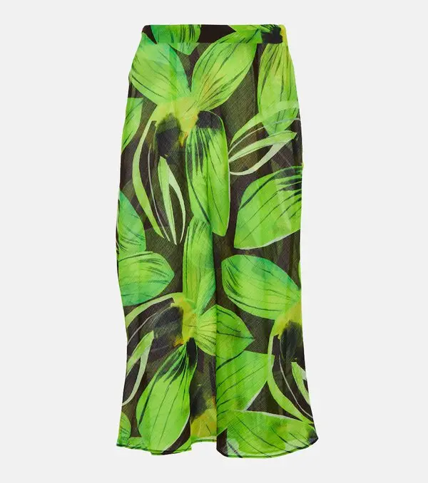 LOUISA BALLOU Printed Midi Skirt - Multicoloured