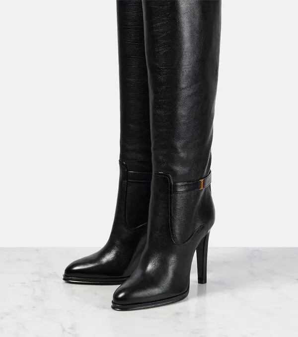 Saint Laurent Diane 105 Leather Knee-high Boots