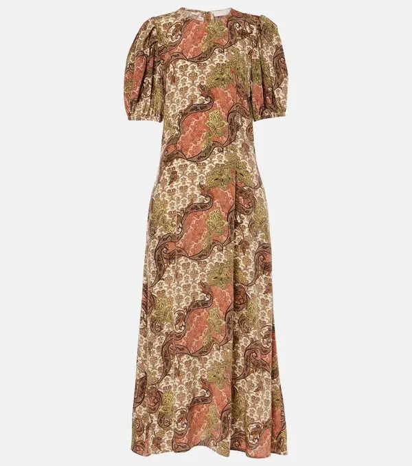 Ulla Johnson Calais Silk Midi Dress - Multicoloured