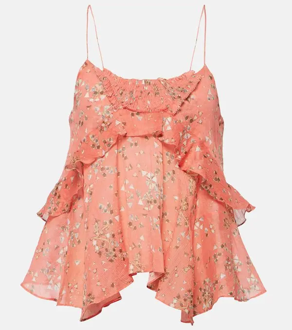 Isabel Marant Étoile Anissa Floral Print Cotton And Silk Tank
