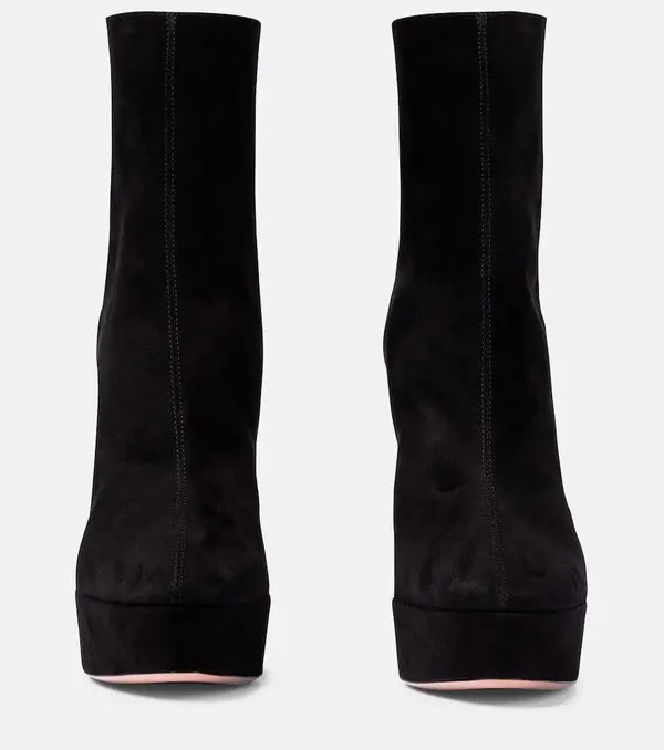 AQUAZZURA Saint Honore 120 Suede Platform Ankle Boots