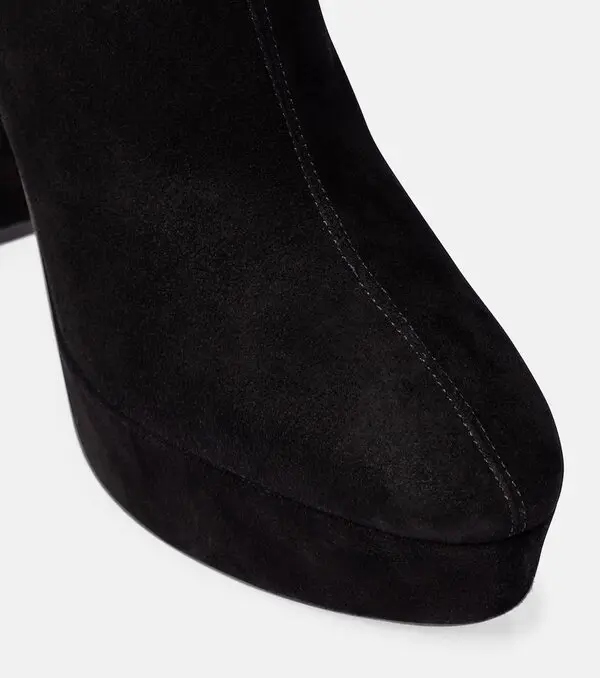 AQUAZZURA Saint Honore 120 Suede Platform Ankle Boots