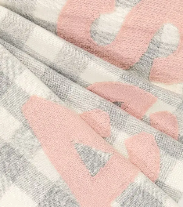 Acne Studios Logo Checked Wool-blend Scarf