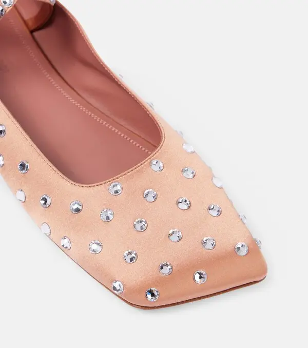 Amina Muaddi Ane Crystal-embellished Ballet Flats