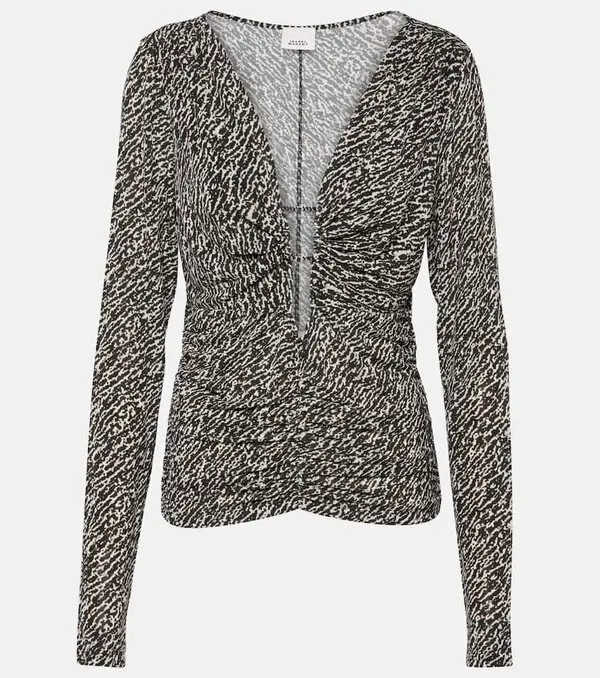 Isabel Marant Étoile Laura Printed Ruched Jersey Top - Multicoloured