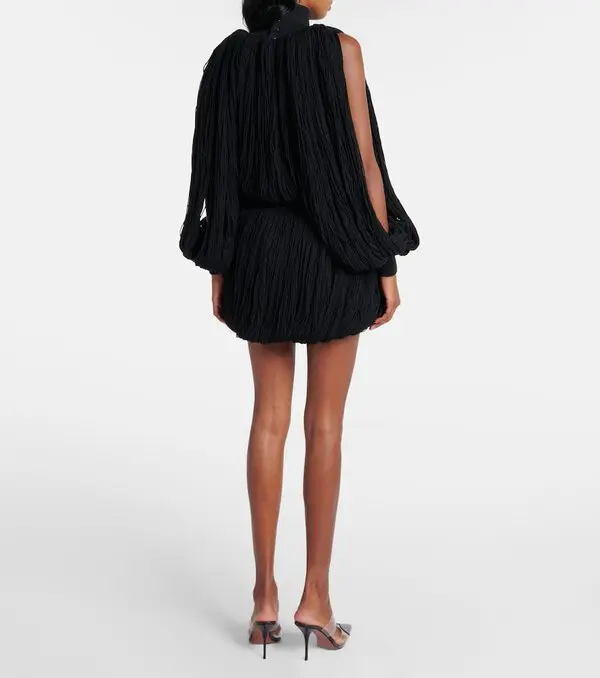 Alaïa Fringed Wool Miniskirt