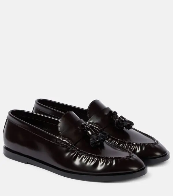 THE ROW Leather Penny Loafers - Brown